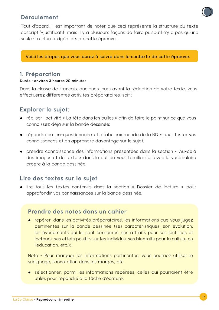 Préparer l'examen du ministère français écriture secondaire 2