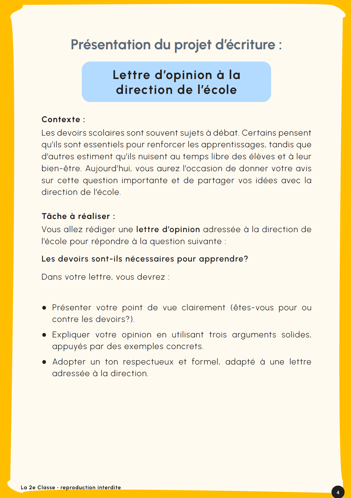 Simulation examen du ministère écriture 6e année primaire